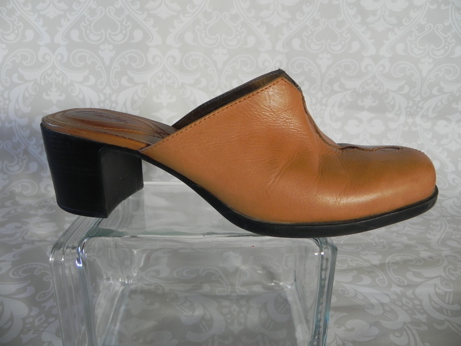 Clarks Slide On Clogs Light Brown Women's Size 8 M Leather Uppers Round ...