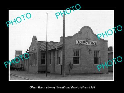 OLD 8x6 HISTORIC PHOTO OF OLNEY TEXAS THE RAILROAD DEPOT STATION c1940 ...