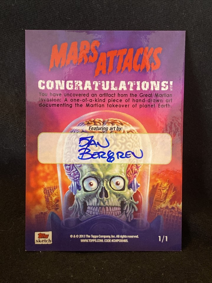 2013 Topps Mars Attacks Great Martian Invasion Sketch Card by Dan ...