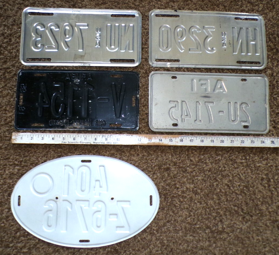 Vintage Foreign Country Related License Plate Lot of 5 Plates (some ...