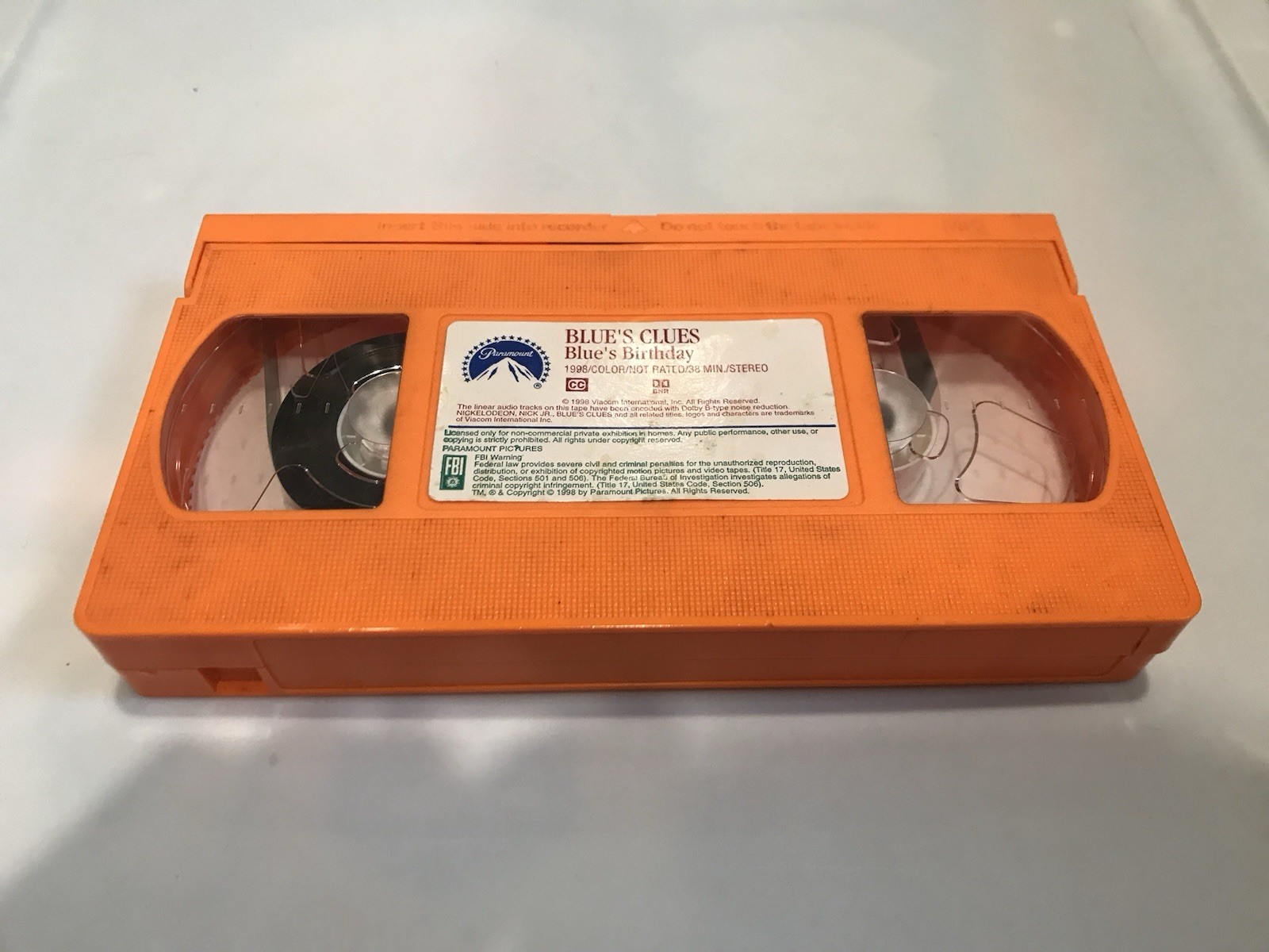 Blue's Clues Blue's Birthday VHS 1998 Nick Jr Video Orange Tape ...