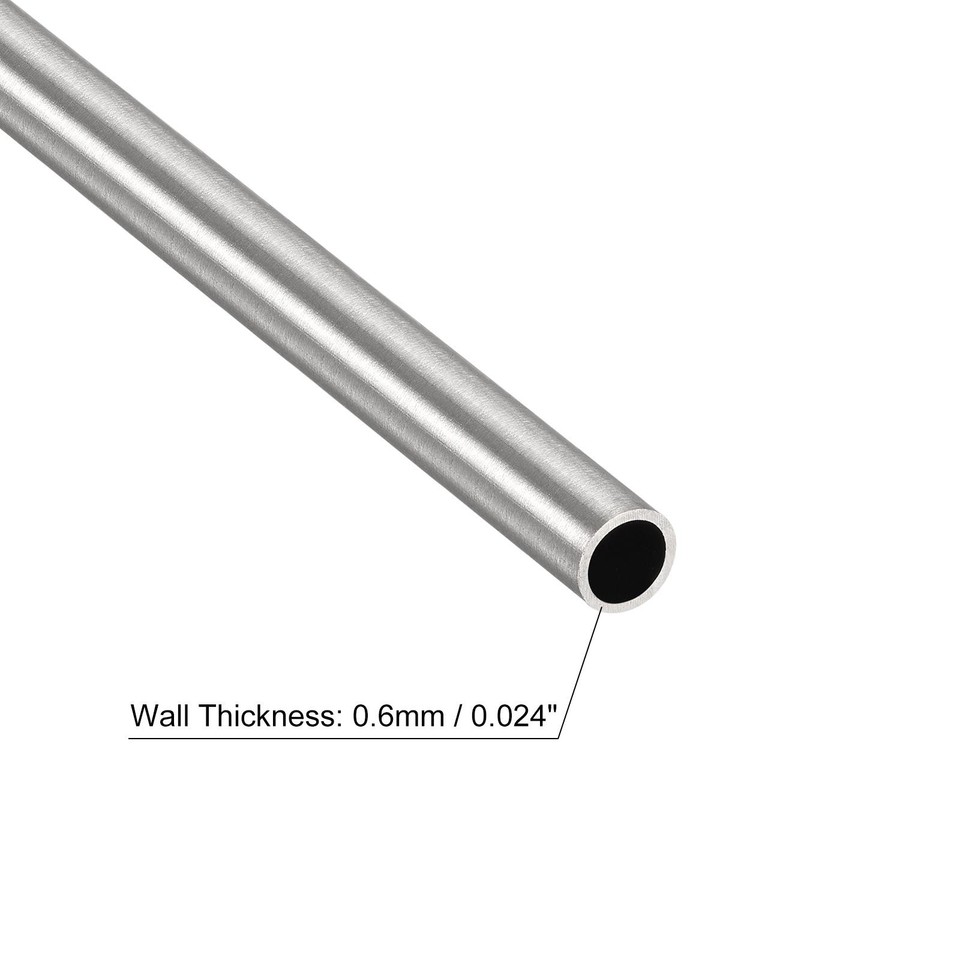 304 Stainless Steel Round Tube 6mm OD 0.6mm Wall Thickness 300mm Length ...