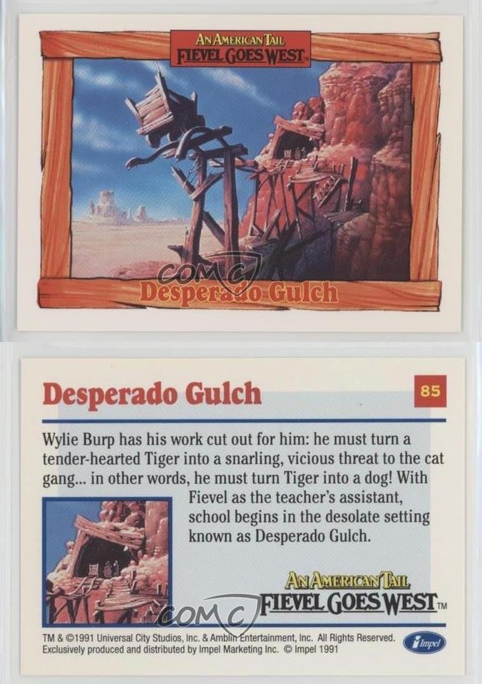 1991 Impel An American Tail: Fievel Goes West Desperado Gulch #85 0c4 ...