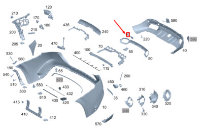 MERCEDES-BENZ GLE W167 REAR BUMPER TOW EYE COVER A1678856600 ORIGINAL ...