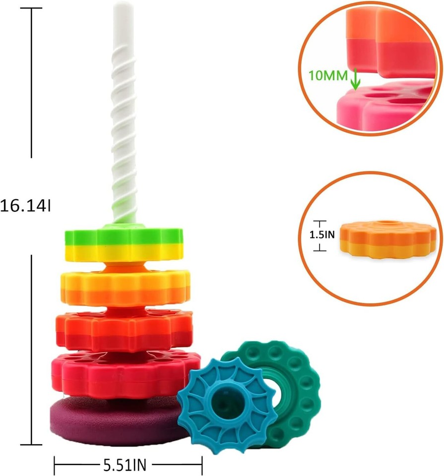 Colorful Baby Spin Stack Toy - Educational Spinning Stacking Toy for ...