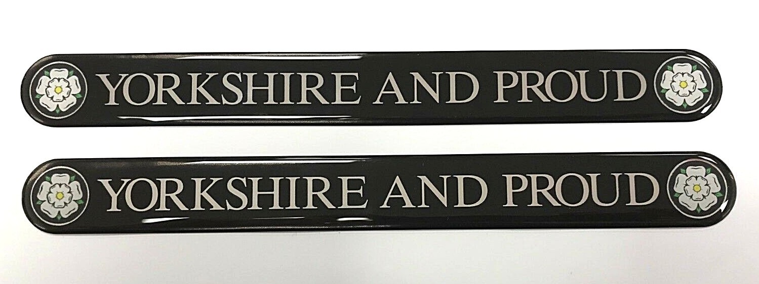 YORKSHIRE AND PROUD 2 x 100mm Stickers/Decals - HIGH GLOSS DOMED GEL ...