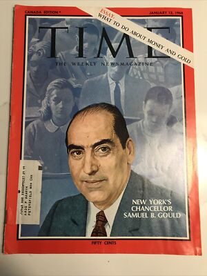 Time Magazine January 12 1968 New York Samuel B Gould | eBay