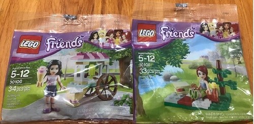 Lego 30106 Friends Emma's Ice Cream Stand+Lego Mia's 30108 Summer ...