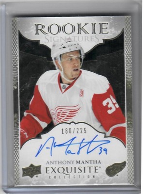 16-17 2016-17 Exquisite Collection Anthony Mantha RC Signatures 180/225 ...