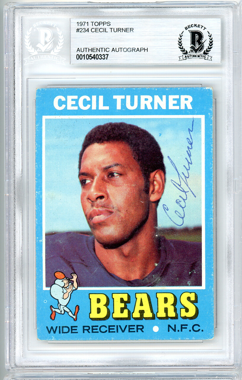 Cecil Turner Autographed 1971 Topps Rookie Card #234 Bears Beckett ...