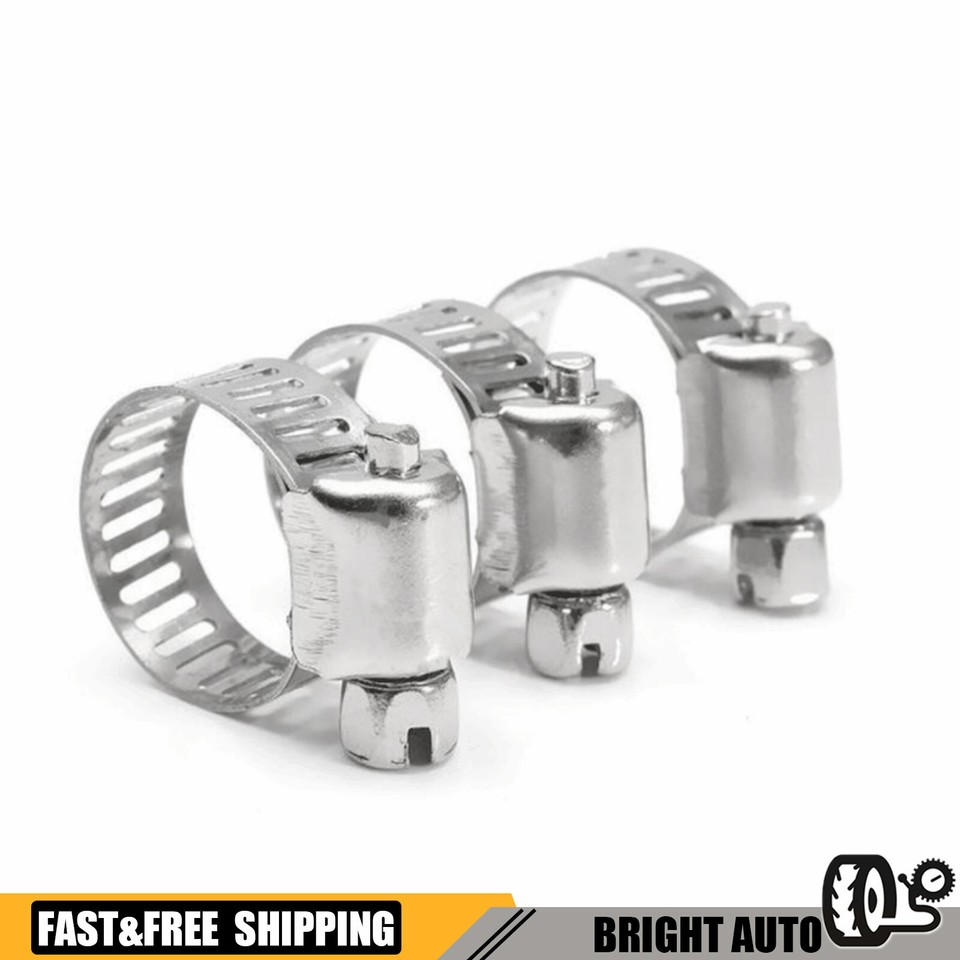 3/8"-5/8" Stainless Steel Adjustable Drive Hose Fuel Clamp Line Worm ...