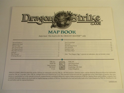 DRAGON STRIKE Original MAP BOOK TSR New!! | eBay