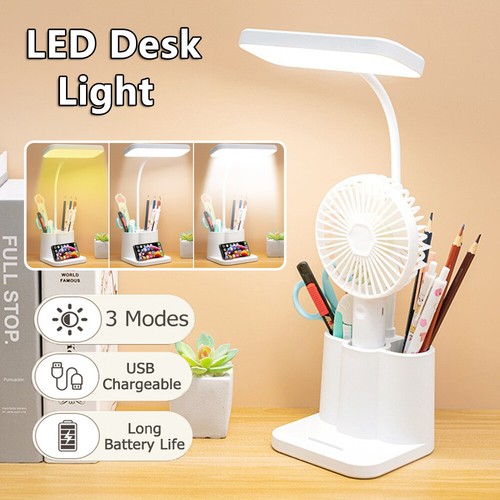LED Desk Light Dimmable Touch Sensor Table Bedside Reading Lamp USB ...