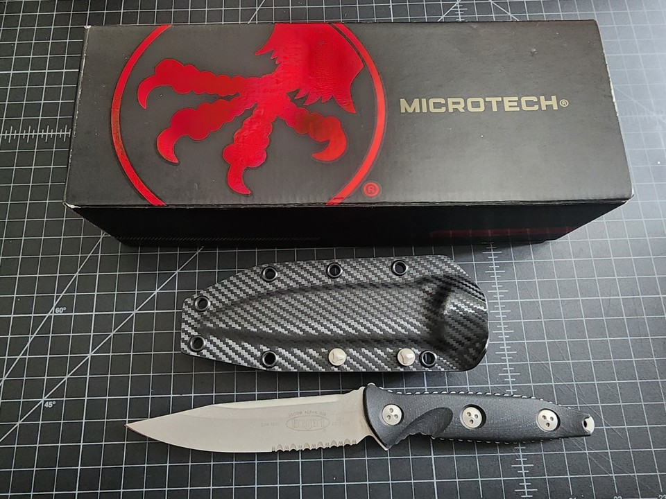 Microtech Socom Alpha S/E Stonewash Partial Serrated 113-11 G10 M390 Steel | eBay