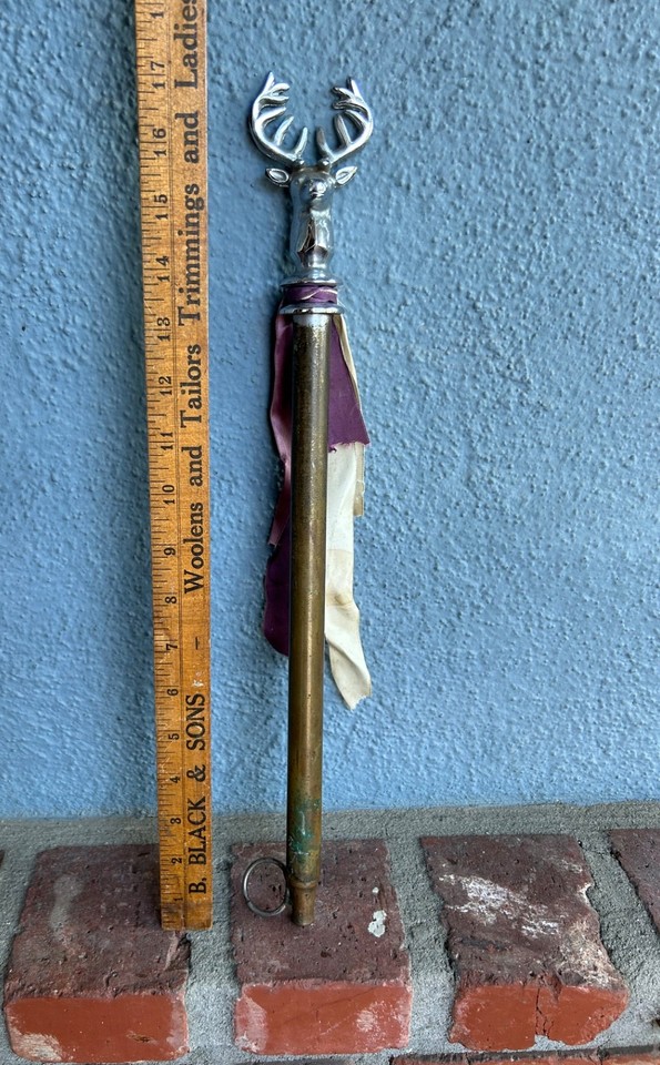 Antique Elks BPOE Elk's Mace Baton Staff Chrome Brass Early 1900s ...