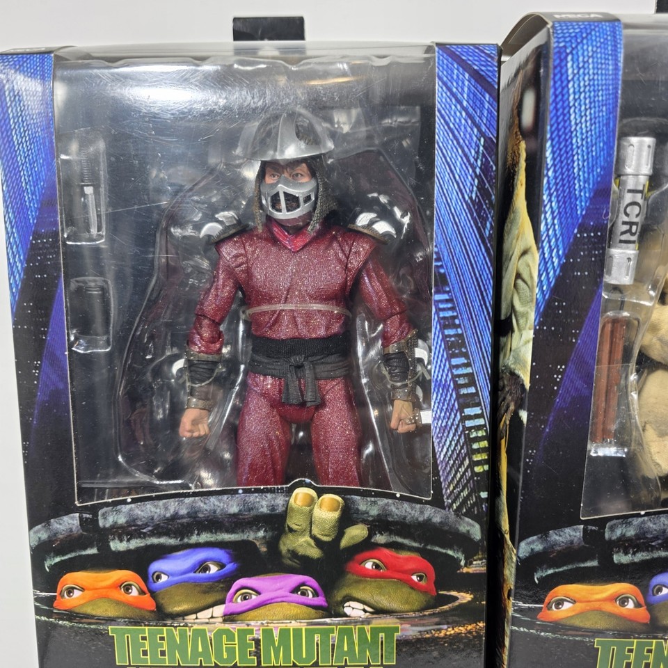 Lot of 8 NECA Tmnt 1990 Movie GameStop 4 Turtles Shredder Splinter Foot ...