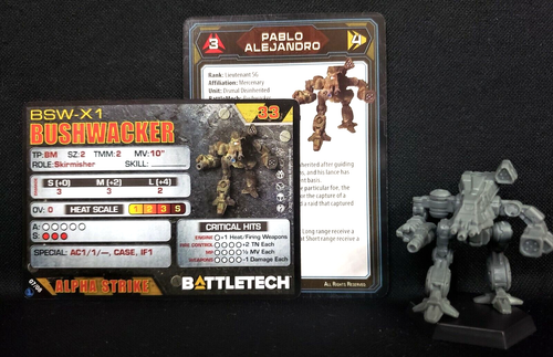 Battletech Bushwacker Mech + Pilot Cards Alpha Strike Inner Heavy ...