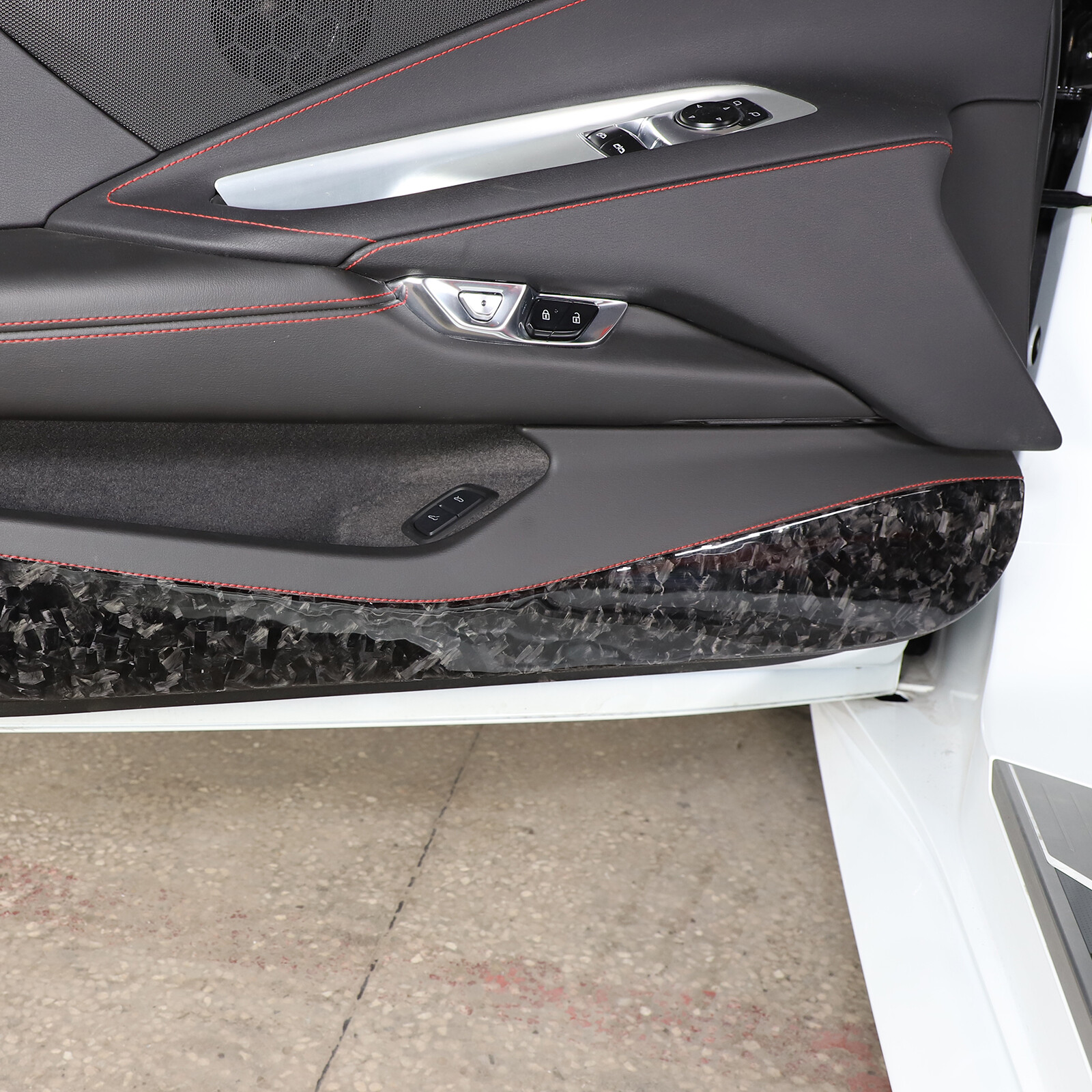 Forged Carbon Fiber Car Door Anti-kick Guard Trim Panel For Corvette C8 ...