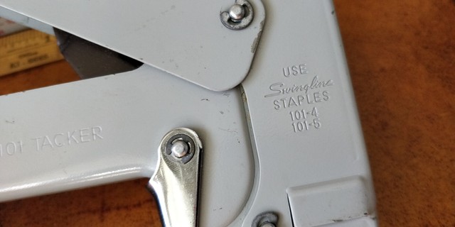 Vintage Swingline #101 Tacker Stapler Staple Gun Gray Metal 40s for ...