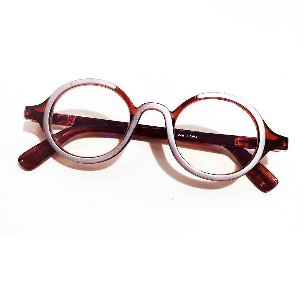 Retro Spring Hinges Small Round Reading Glasses Presbyopic Slim Readers ...