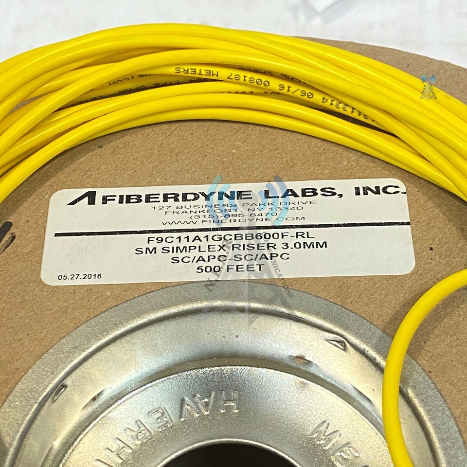 Fiberdyne Labs, F9C11A1GCBB600F-RL, SC/APC-SC/APC, 3.0mm, 500FT ...