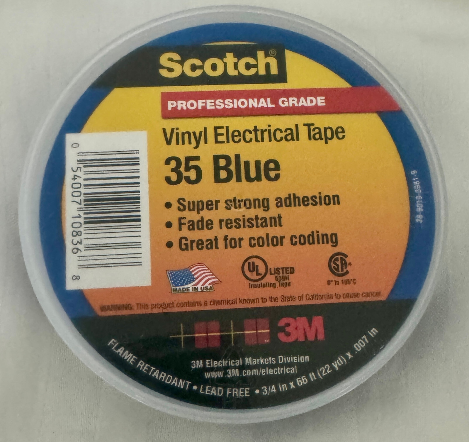 NEW 3M Scotch 35 Blue Vinyl Electrical Color Coding Tape 3/4" x 66ft | eBay