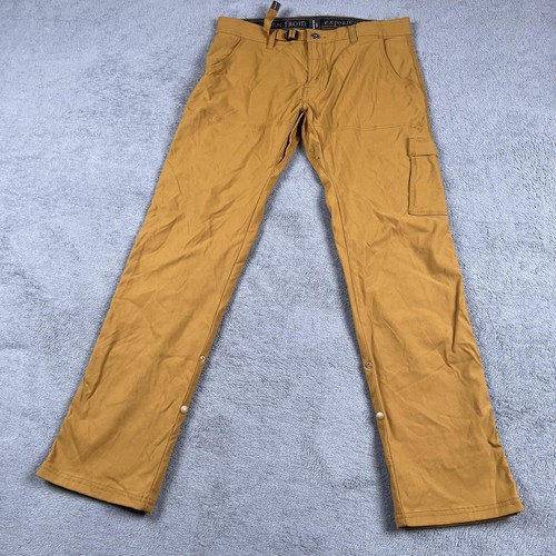 prAna Stretch Zion Pants Mens 34x32 Brown Straight Fit Nylon Hiking ...