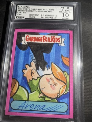 2016 Topps Gpk Sketch 1/1 Nintendo Link Vs Shadow Link Card Grade 10 ...