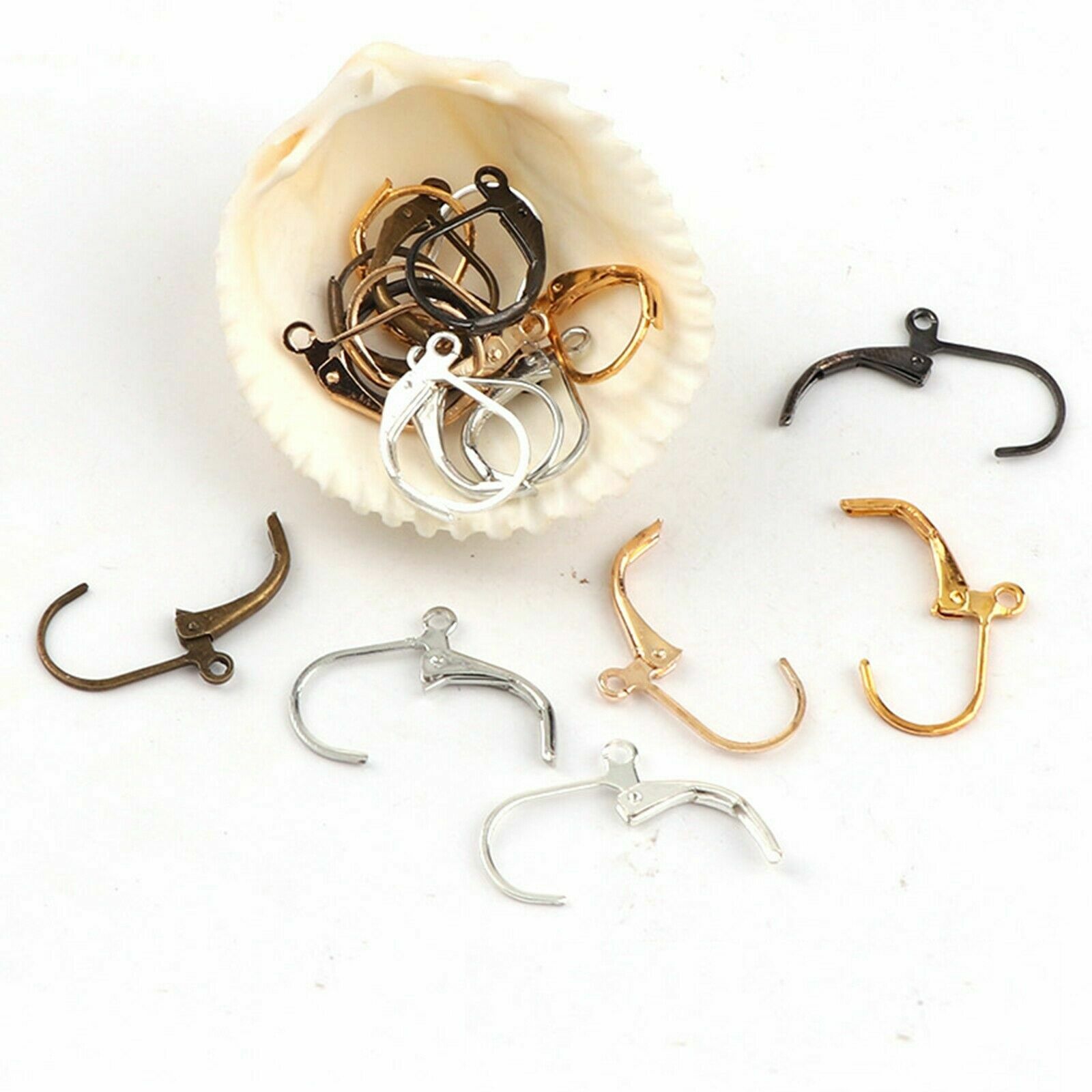 50pcs French Lever Back Earwire Ear Wire Earring Hook with Hoop 10X15mm ...