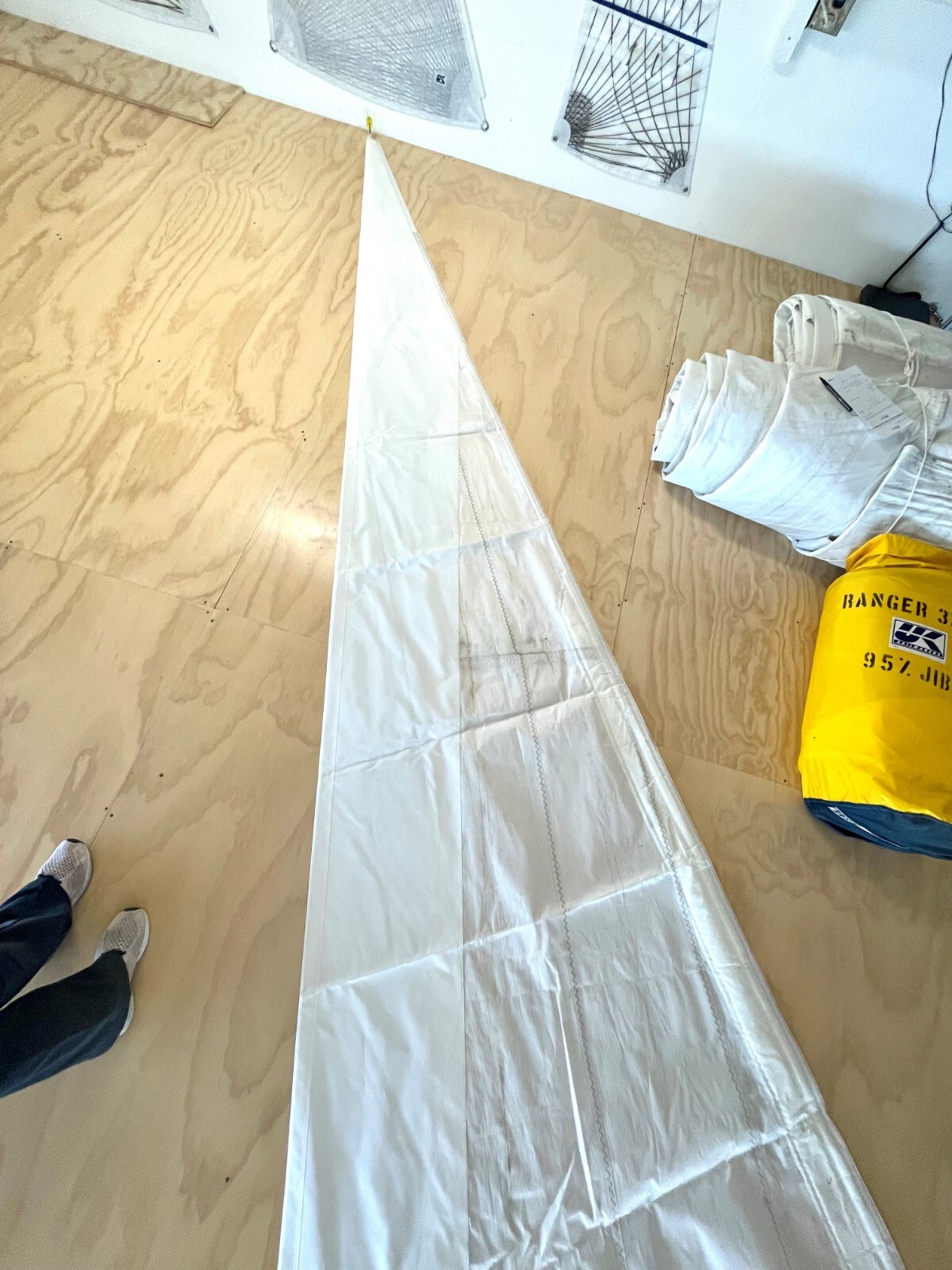 Genoa sail for sailboat, by Lundh, 16' foot x 42'5" luff x 42'8" leech ...