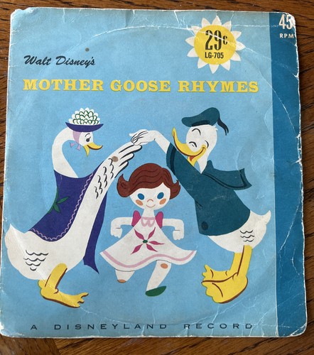 Walt Disney's MOTHER GOOSE RHYMES ~ 45rpm Vinyl 1962 (Disneyland Record ...