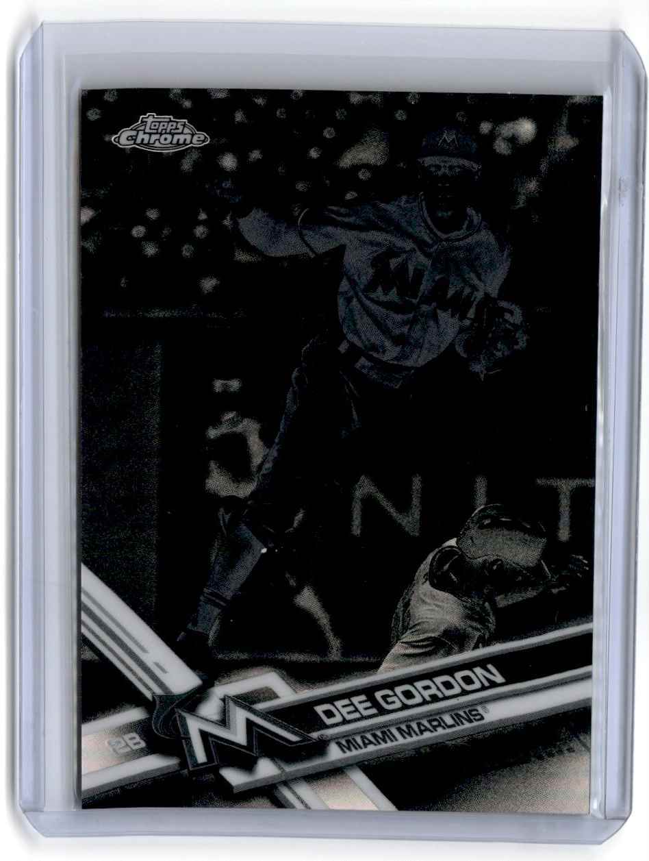 2017 Topps Chrome Negative Refractor Dee Gordon Miami Marlins #41 | eBay