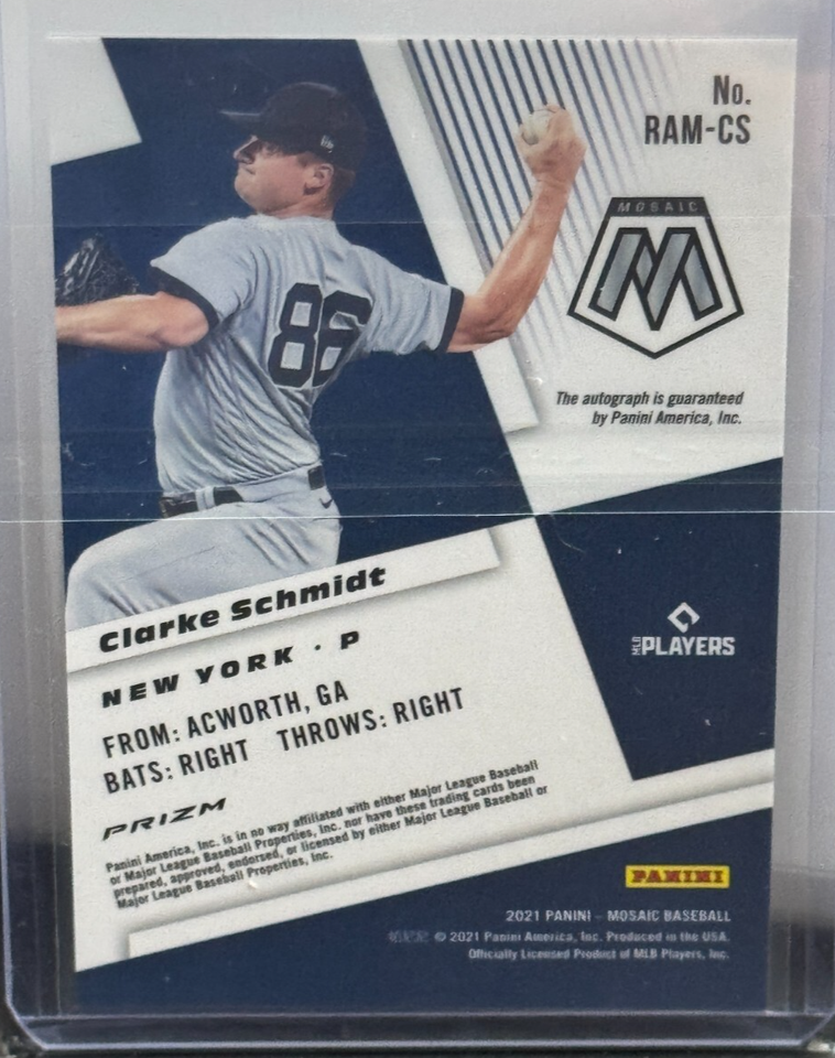 2021 Panini Mosaic Rookie Autographs Prizm Mosaic Clarke Schmidt #RAM ...