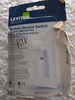 LEVITON Decora+ Motion Sensor Switch, Vacancy (Manual-On) R12-DVS15-1LM ...
