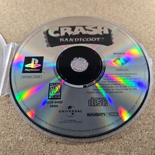 Crash Bandicoot PlayStation 1 PS1 - Disc Only Original Greatests Hits ...