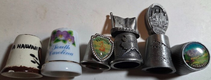Lot Of 18 Vintage Assorted State Themed Thimbles Pre-owned | eBay