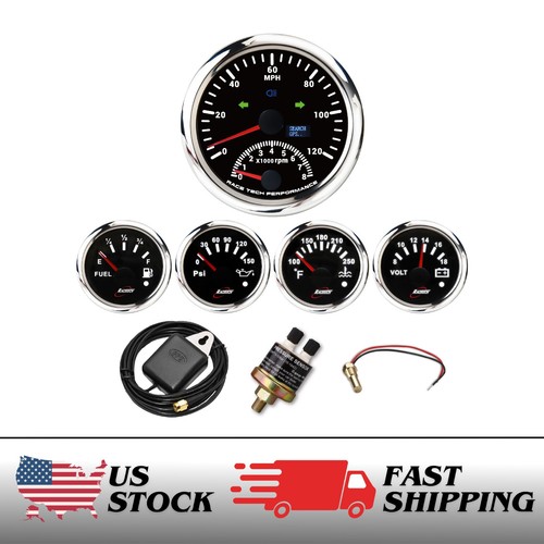 RT ACE 5 Gauge Set 2in1 Speedometer Tacho 120MPH 8000RPM Indicator ...