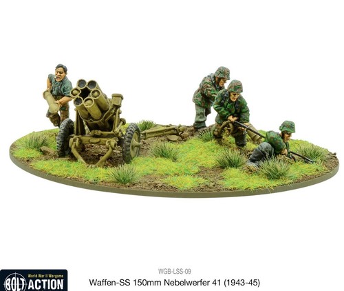 🌳28mm Warlord Games German Waffen SS 150mm SIG33 Nebelwerfer 41 Bolt ...