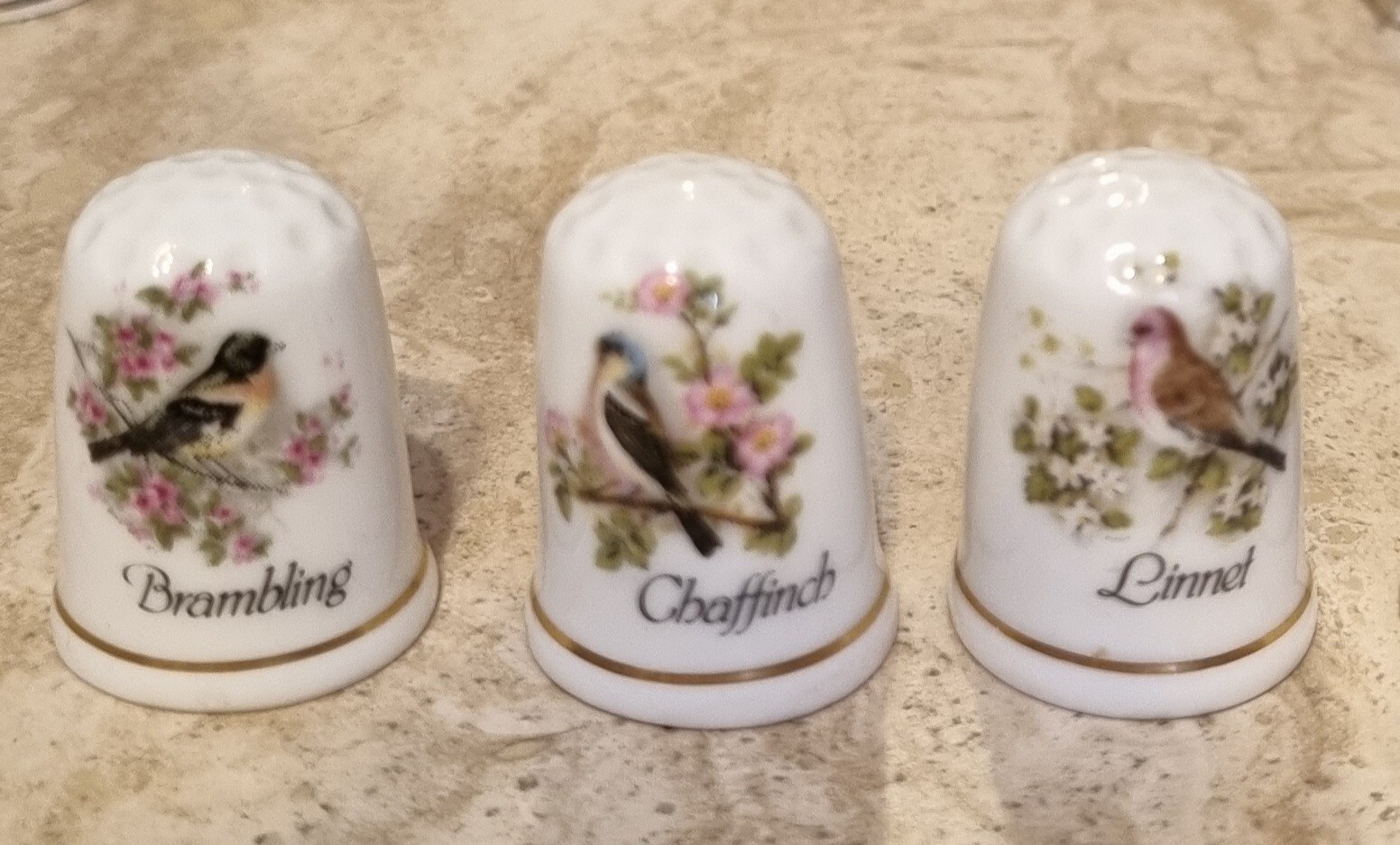 Set Of 6 English Bone China vintage bird Thimbles Collectable. | eBay