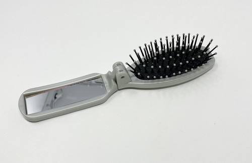 Vintage Avon Gray Folding Hair Brush Comb Plus Mirror Compact Travel ...