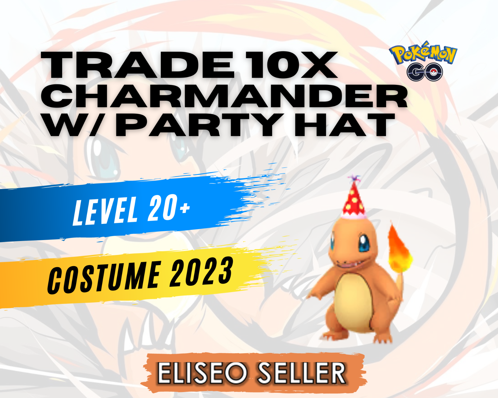 Pokemon Charmander Party Hat x10 GO - Costume | eBay
