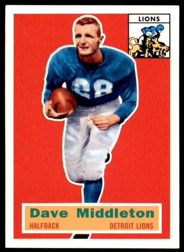 1956 TOPPS ARCHIVES DAVE MIDDLETON DETROIT LIONS #68 | eBay