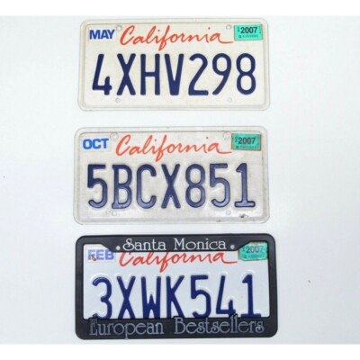 California License Plate 2000's Lot of 3 Red White Blue Bar Man Cave ...