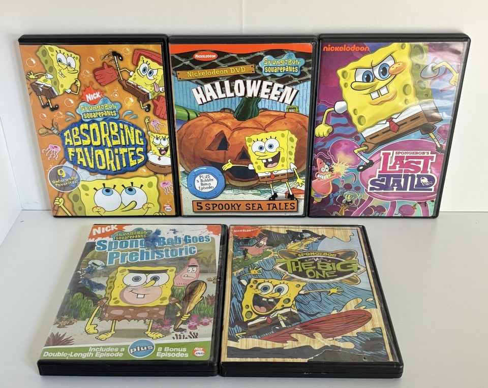 SpongeBob SquarePants Lot of 5 DVDs Great Collection Aquatic Adventures ...