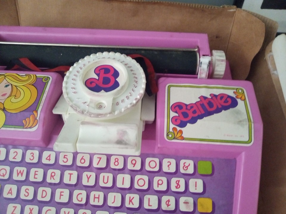 Mattel Barbie Dial Super Star Typewriter Pink RARE 1977 Original Box No ...