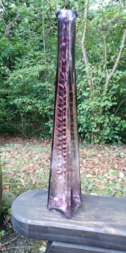 Purple Pyramid Glass Vase - Ornament | eBay UK