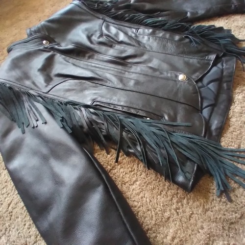 🔥RARE🔥 Harley Davidson Motorcycle Leather Jacket Embossed Fringe Made ...
