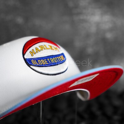 Rings & Crwns Harlem Globetrotters Men's Hat NBA Fitted Cap White/Blue ...