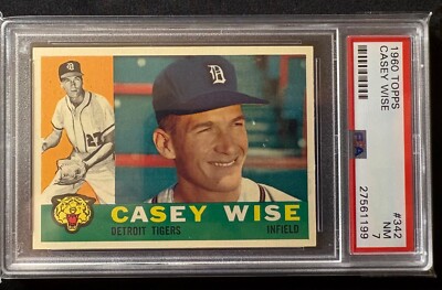 1960 Topps #342 Casey Wise PSA 7 NM MT perfect centered sharp | eBay
