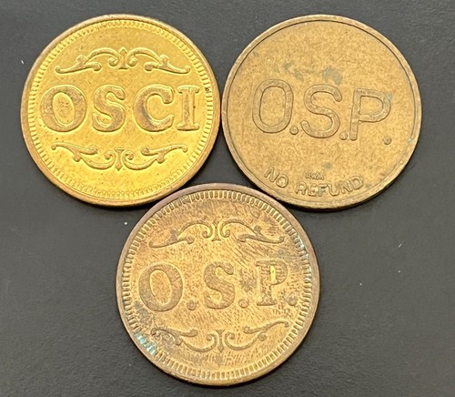 3 Oregon State Correctional Institution Penitentiary OSCI O.S.P. Tokens ...